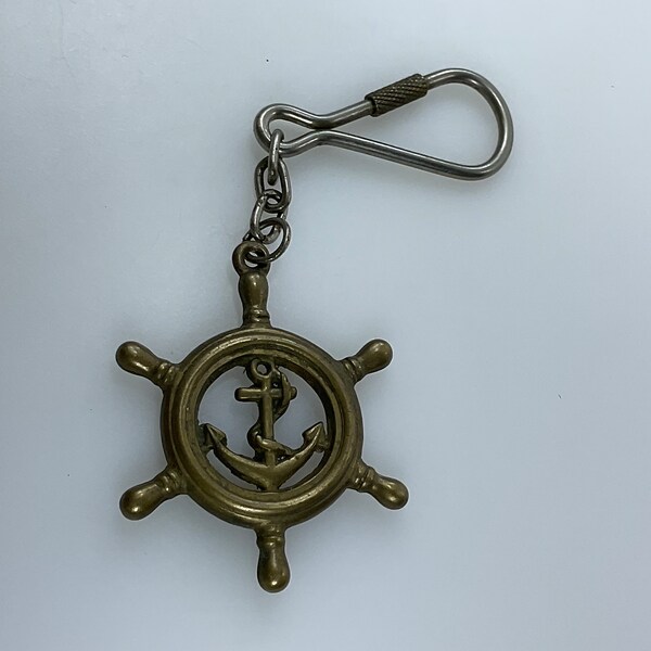 Brass Anchor Keychain - Etsy