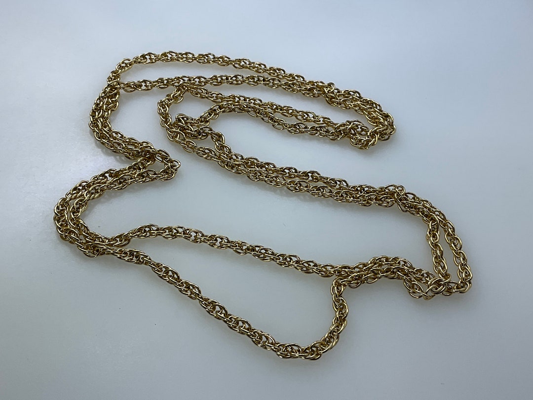 Vintage 44 Necklace Gold Toned Chain Used - Etsy