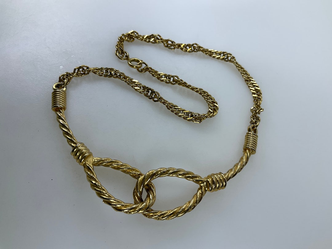 Vintage 15” Necklace Gold Toned Chains With Looped Ropes Design Used - Etsy