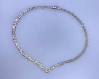 Sterling Silver V Chain Necklace 36grams - Etsy