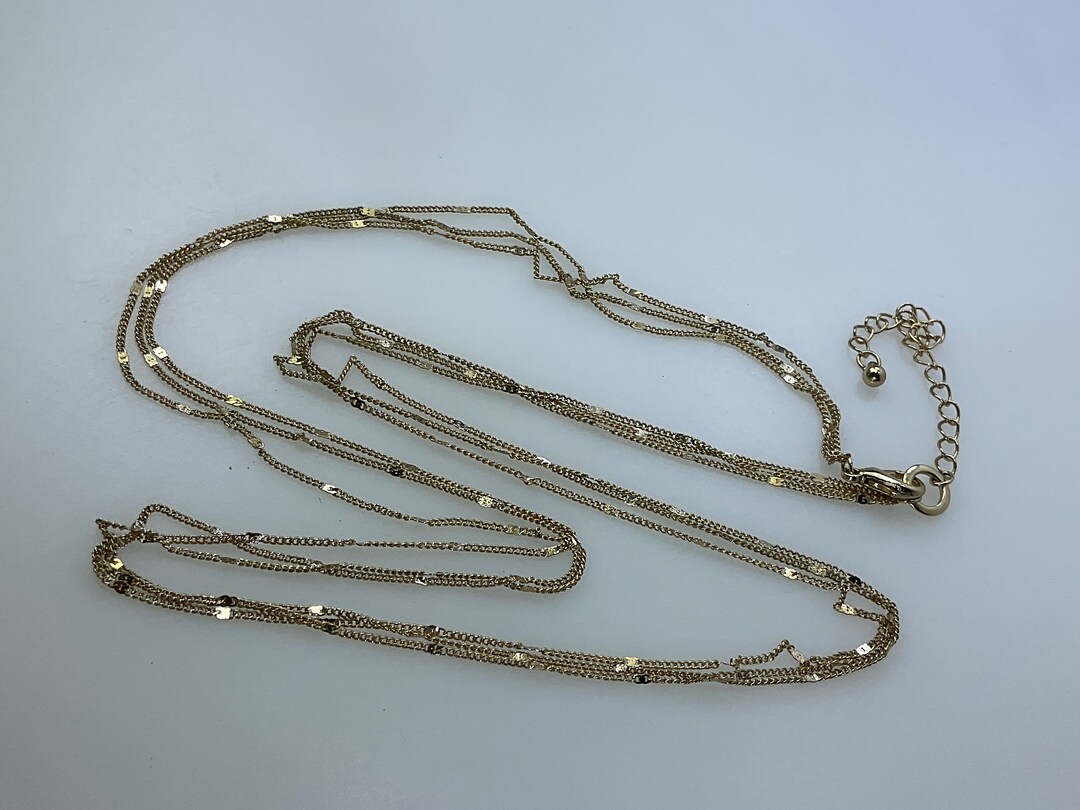 Vintage 27”-30” Gold Toned 3 Strands Chains Used - Etsy