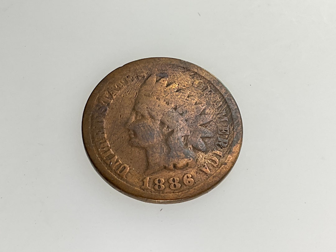 1886 United States Indian Head One Cent Coin Money Used - Etsy