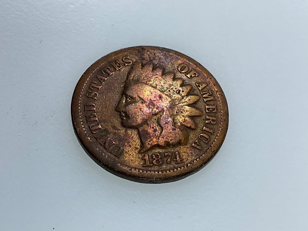 1874 US Indian Head One Cent Coin Money Used - Etsy