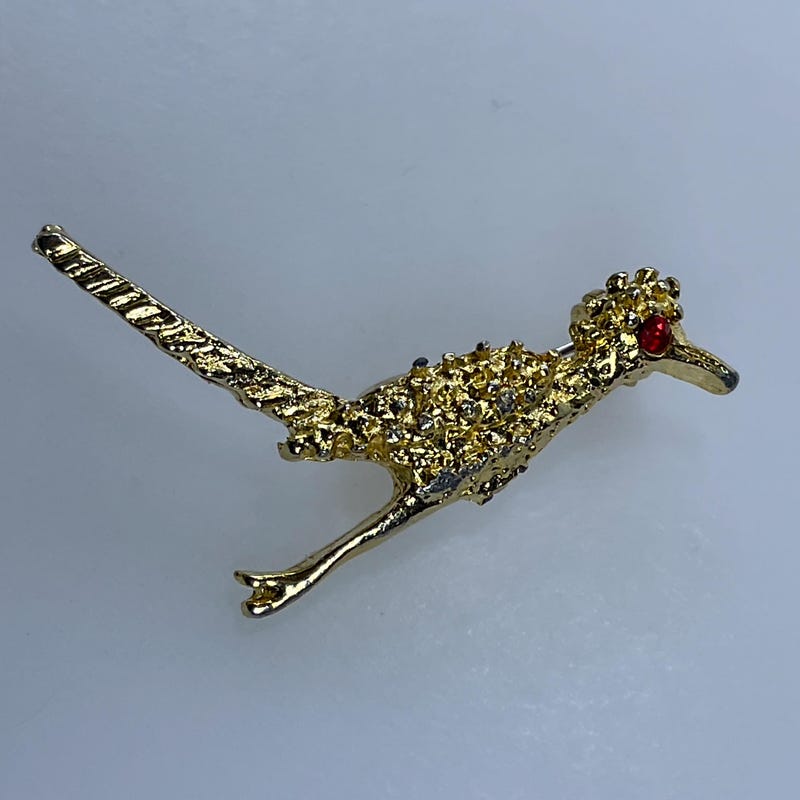 Gold Roadrunner Pin - Etsy