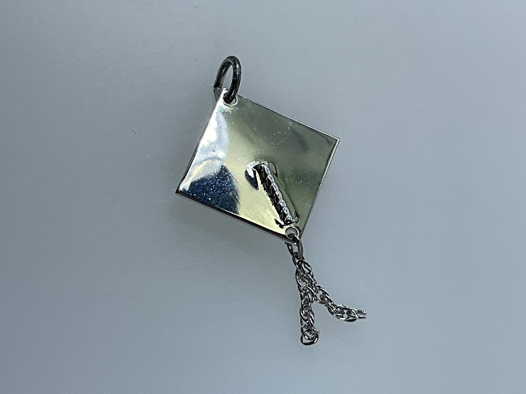 Vintage Charm Sterling Silver 925 Graduation Cap Used - Etsy