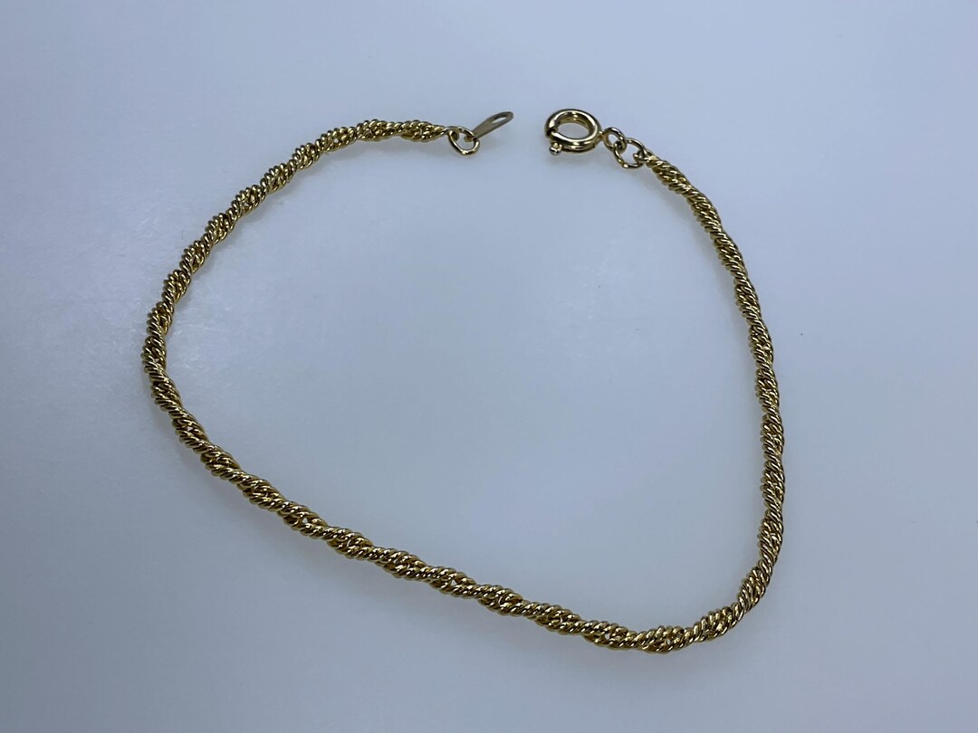 Vintage 8” Bracelet 2 Strands Gold Toned Twist Chains Used - Etsy
