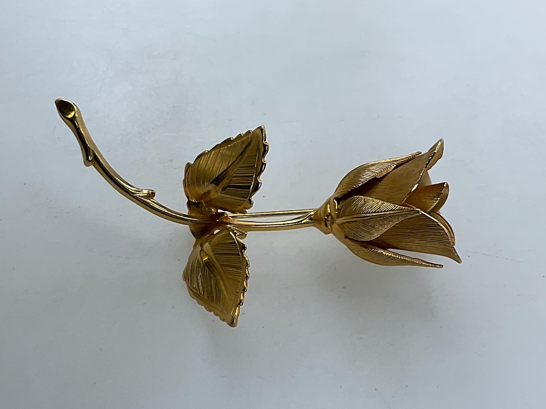Vintage Giovanni Pin Brooch Gold Toned Rose Used - Etsy