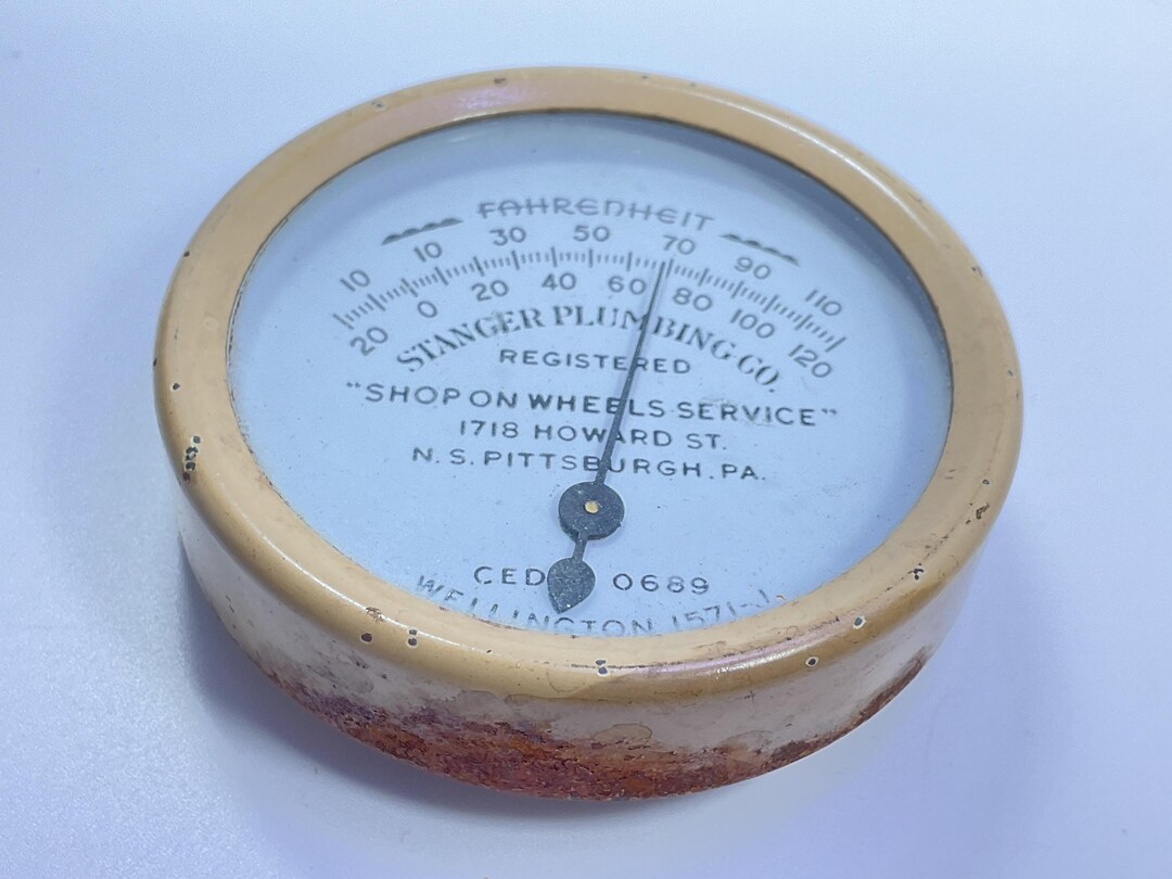 Vintage Advertisement Thermometer Stranger Plumbing Co Used - Etsy