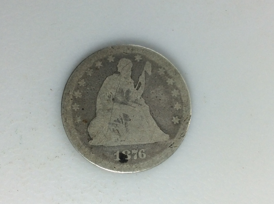 1876 Seated Liberty Quarter Dollar Coin Money Used - Etsy
