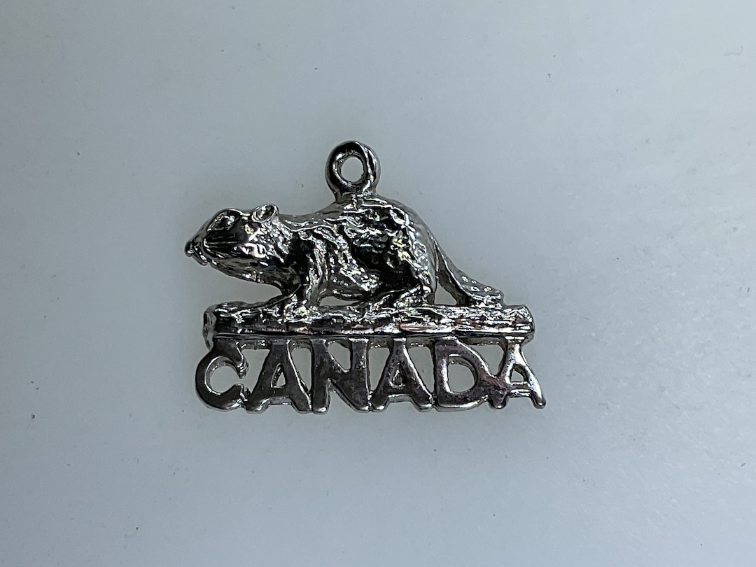 Vintage Charm Sterling Silver 925 Beaver With Canada Used - Etsy