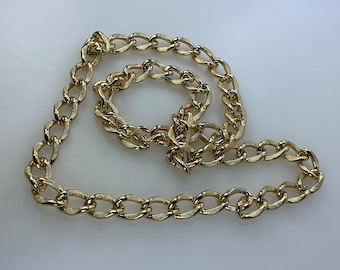 Vintage 28 Necklace Gold Toned Textured Chain Used - Etsy