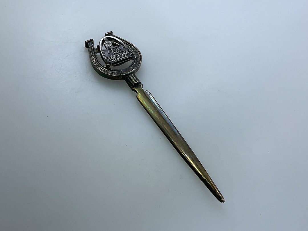 Vintage Souvenir Letter Opener Silver Toned USS Arizona Memorial Needs ...