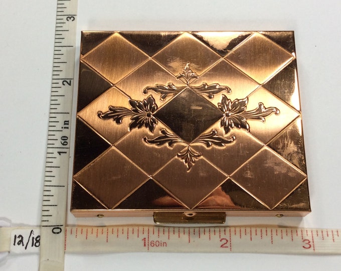 Vintage Coppertoned Makeup Compact Case Only No Mirror Used - Etsy