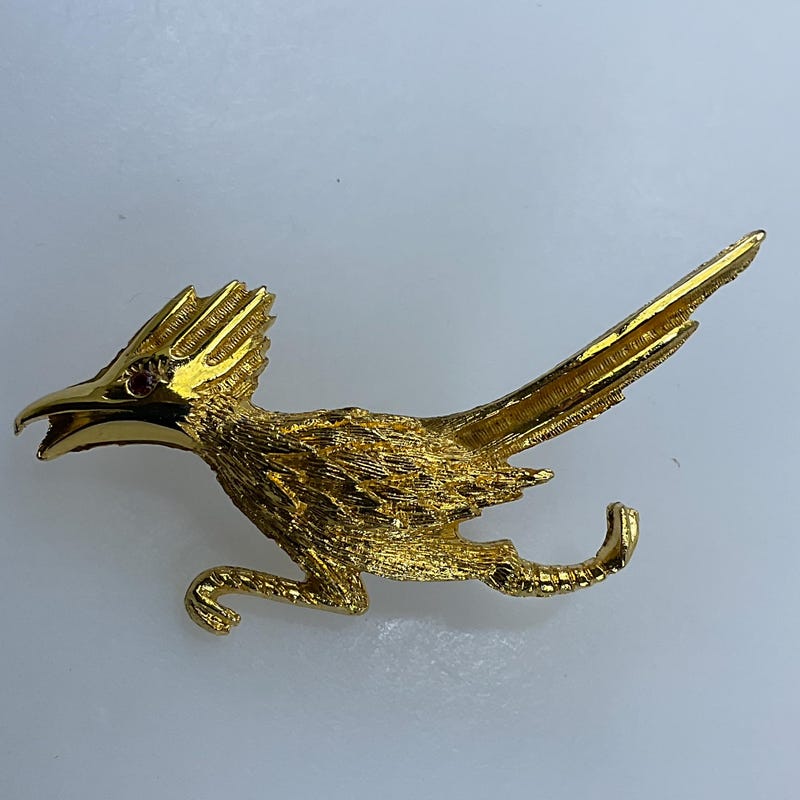 Gold Roadrunner Pin - Etsy