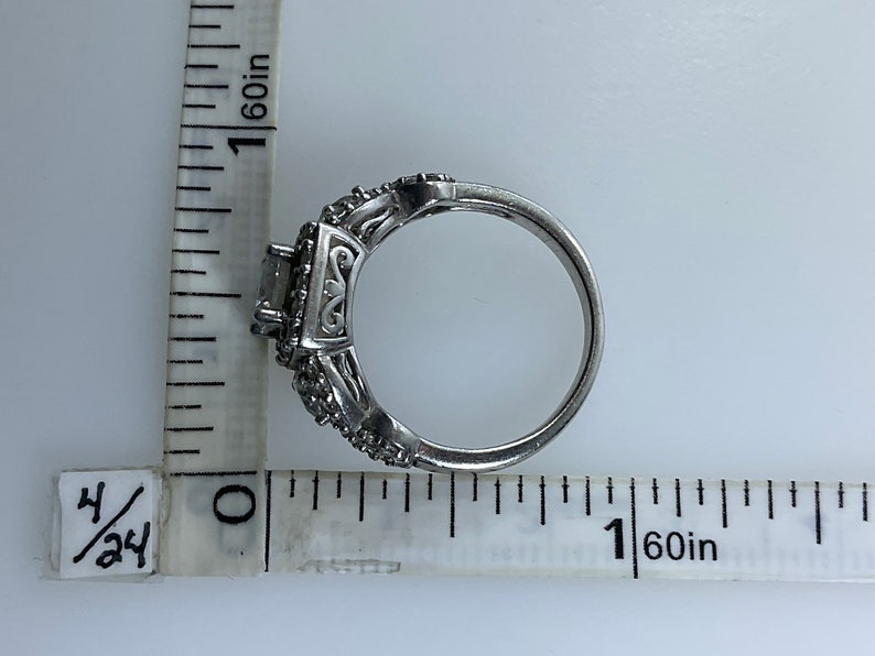 Vintage Ring Size 7 Sterling Silver 925 With Clear Stones Used - Etsy