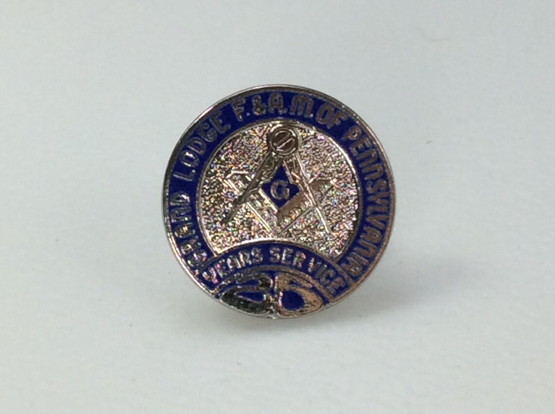 Vintage Pin Masonic Masons 25 Years Service Grand Lodge F and - Etsy
