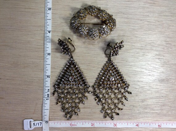 Vintage Old Victorian Era Gold Toned Hand Set Glass S… - Gem