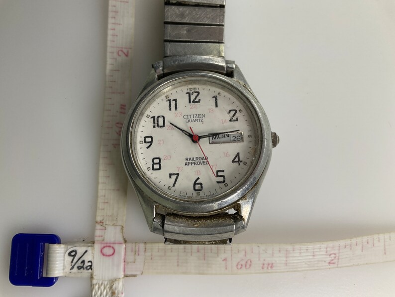 Vintage Citizen Quartz Watch Railroad Approved Day Date - Etsy