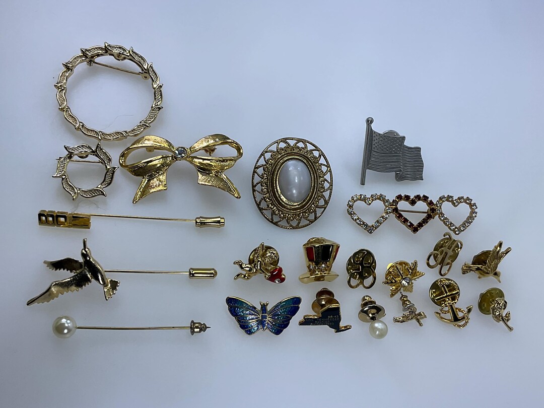 Vintage Lot of Pins Assorted Designs as is Used - Etsy