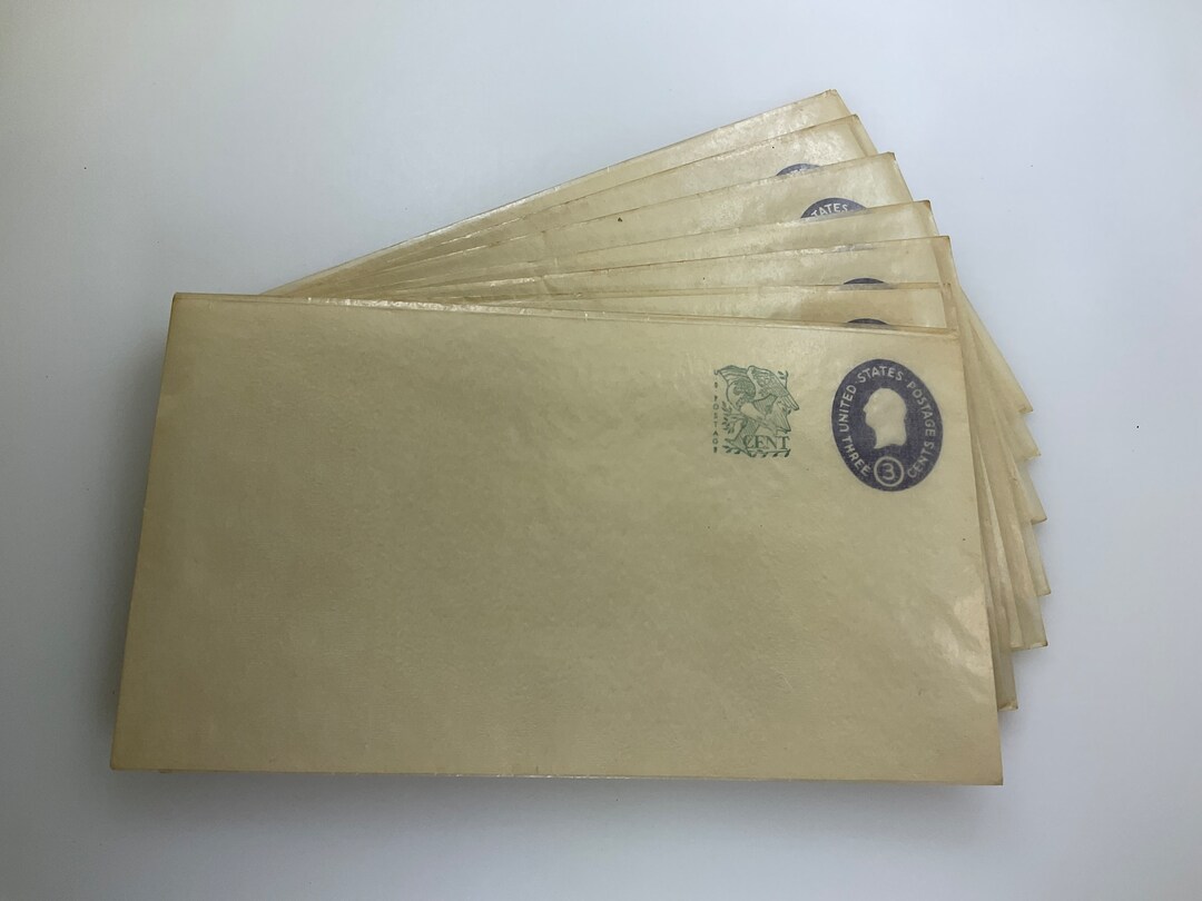 Vintage Lot of Seven Old Envelopes 3 Cent and 1 Cent Postage Maybe Wax ...