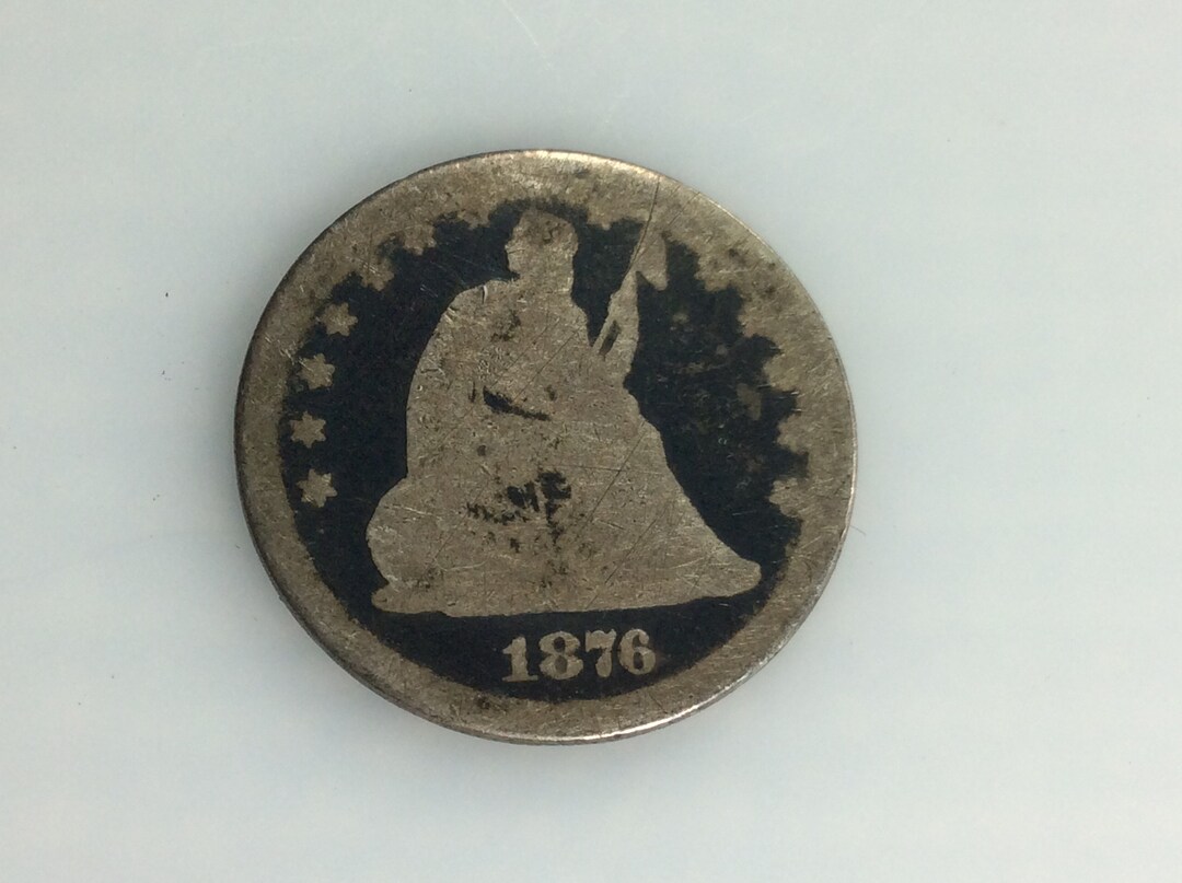 1876 US Quarter Dollar Seated Liberty With Flag Coin Money Used - Etsy