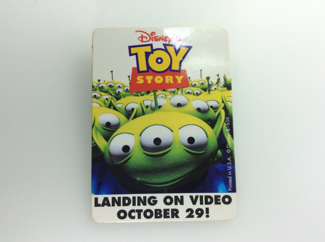 Vintage Pin Back Button Disney's Toy Story Landing on | Etsy