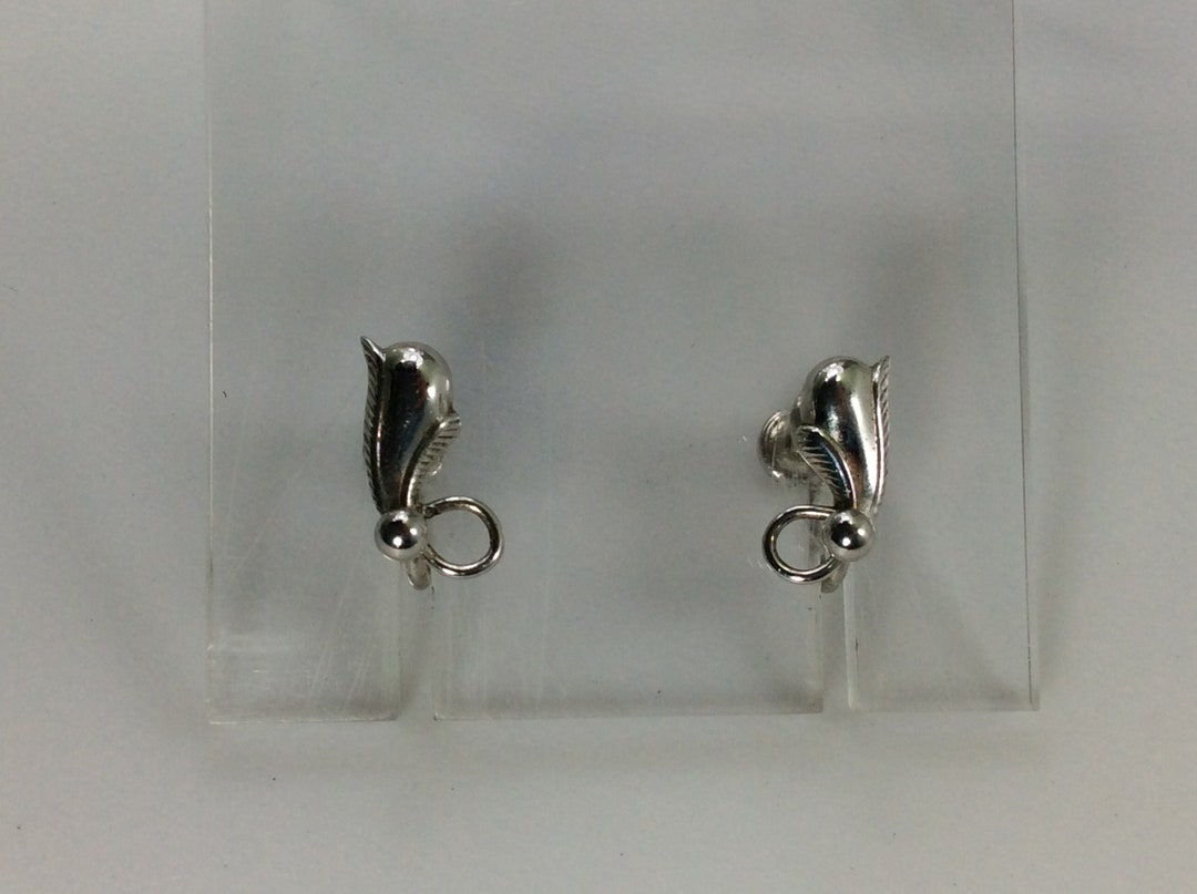 Vintage Screw Back Earrings Set Sterling Silver 925 Flower Design Used ...