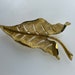 Vintage JS Pin Brooch Gold Toned Textured Leaf Used - Etsy