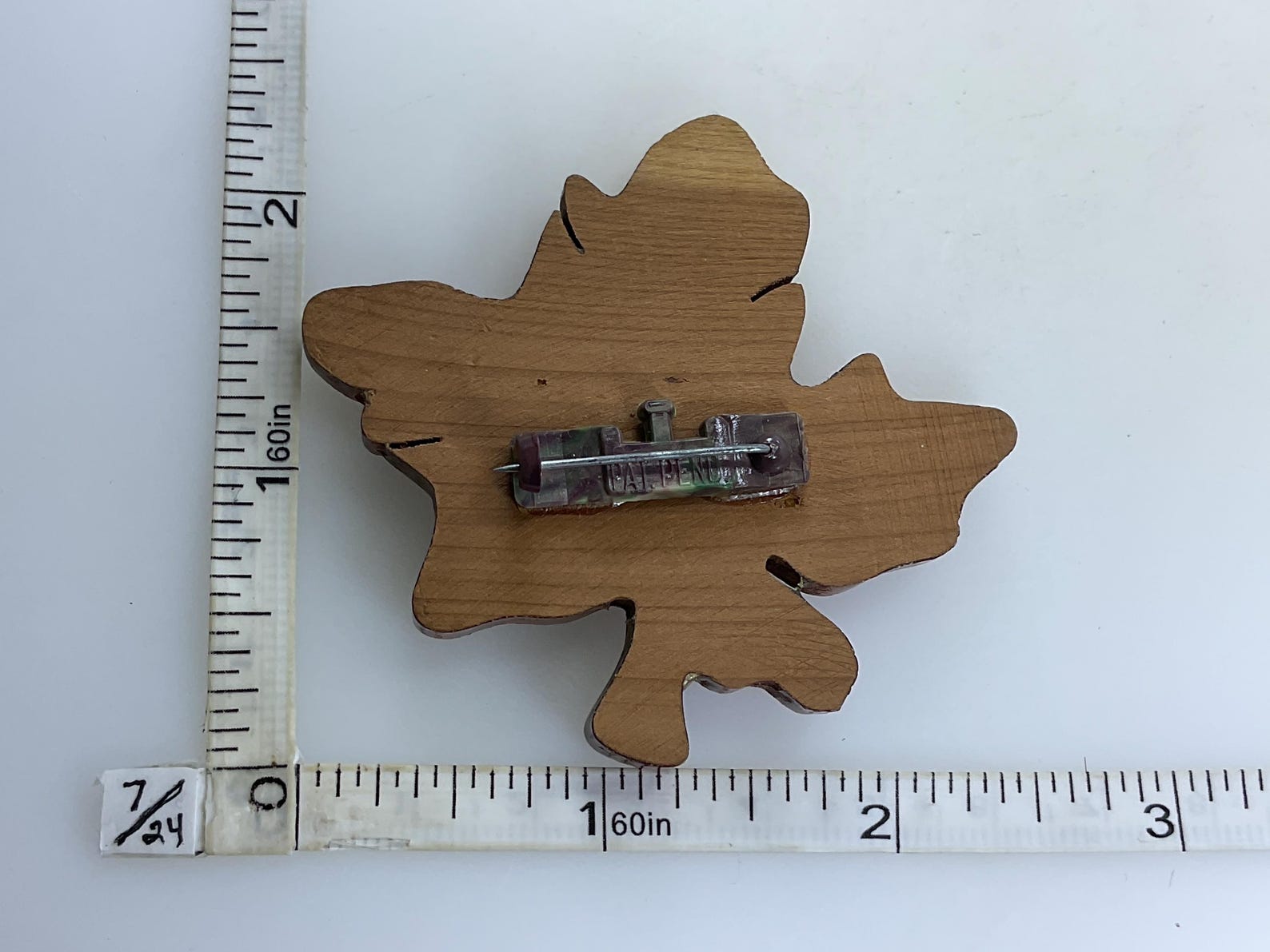 Vintage Pin Brooch Brown Wood Maple Leaf Used - Etsy
