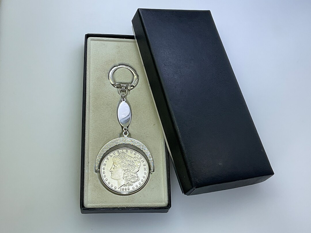 Vintage Keychain Silver Toned With 1890 Morgan Silver One Dollar Coin ...