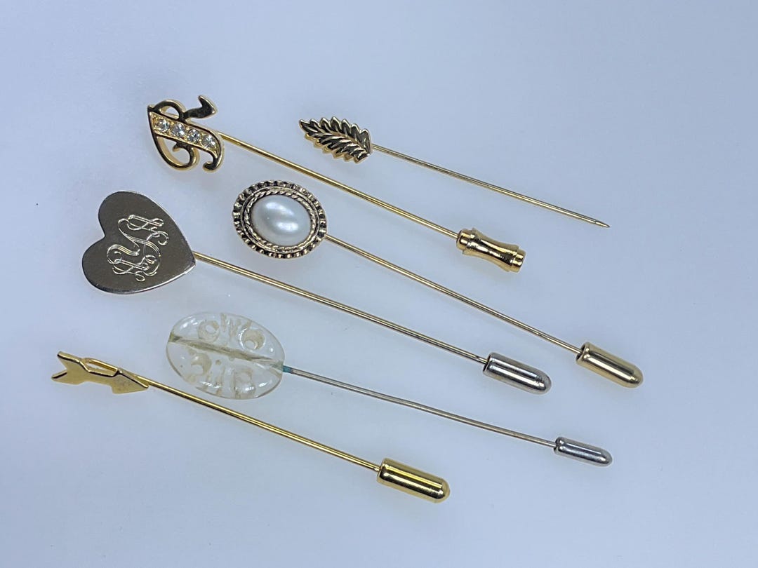 Vintage Lot of 6 Stick Pins Gold Toned Assorted Designs Used - Etsy
