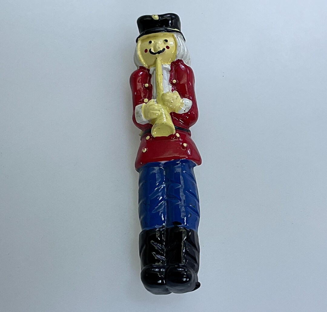 Vintage Pin Brooch Soldier With Trumpet Red Black Yellow Blue Used - Etsy