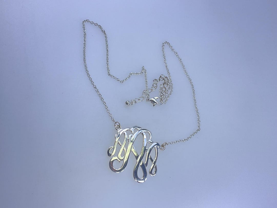 Vintage 18”-21” Necklace Silver Toned Initials AAA Used - Etsy