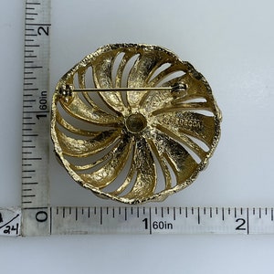 Vintage Rebecca Pin Brooch Gold Toned Round Floral Used - Etsy