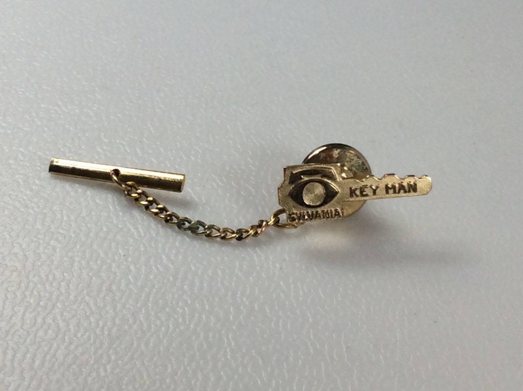 Vintage Tie Tack Gold Toned Key Design Sylvania Key Man Used - Etsy