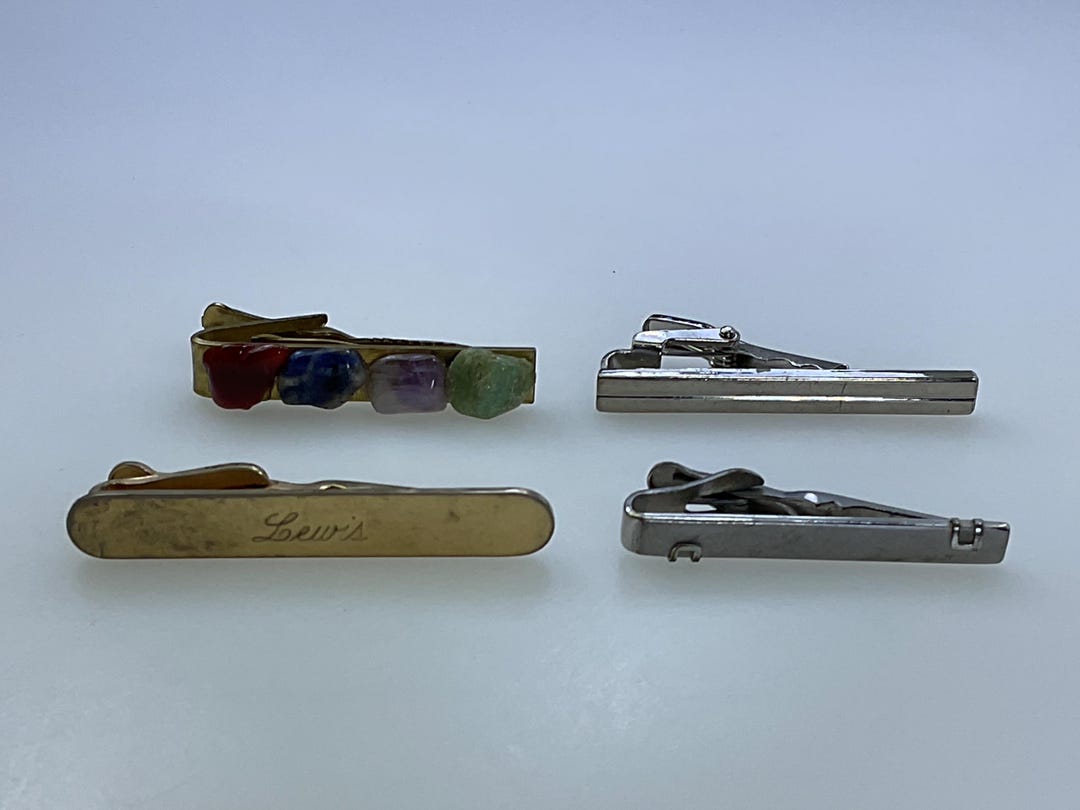 Vintage Lot of 4 Tie Clips Assorted Designs as is Used - Etsy