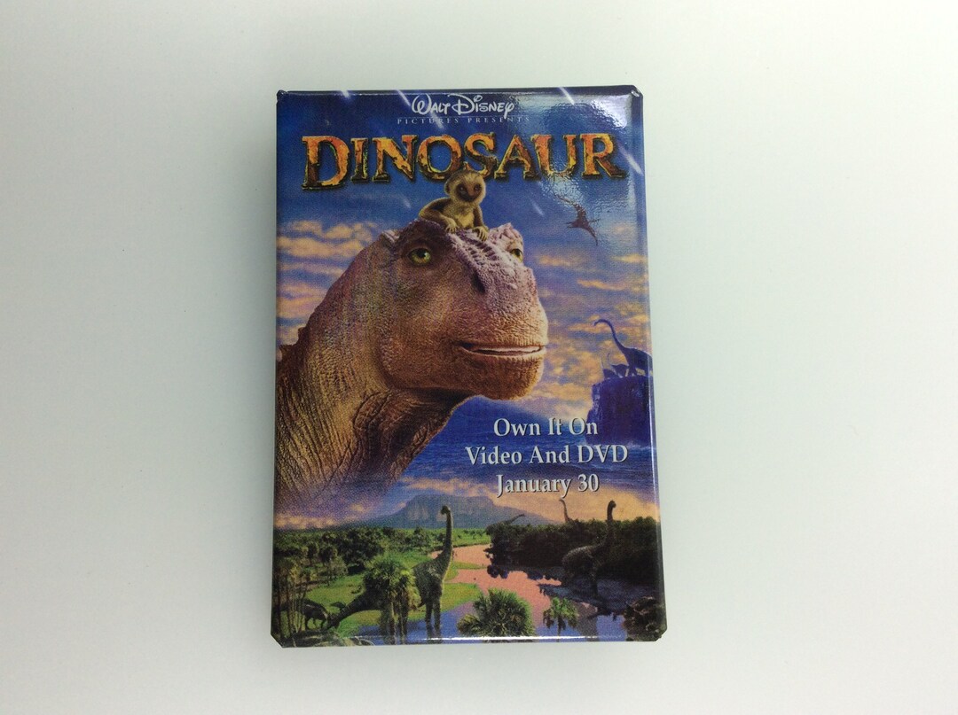 Vintage Pin Back Button Walt Disney Dinosaur Own It on Video and DVD ...