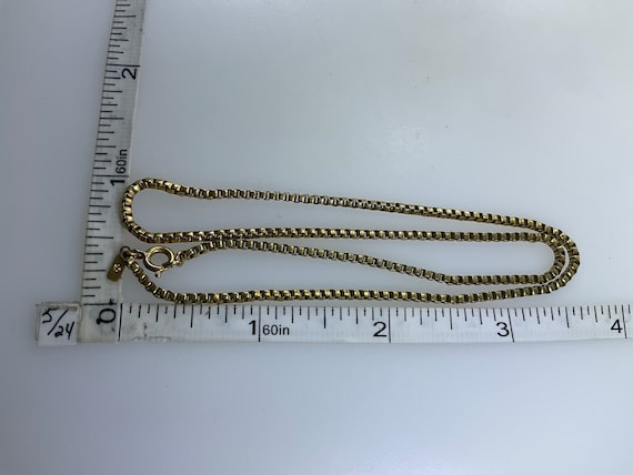 Vintage Monet 16” Necklace Gold Toned Box Chain Used - Gem