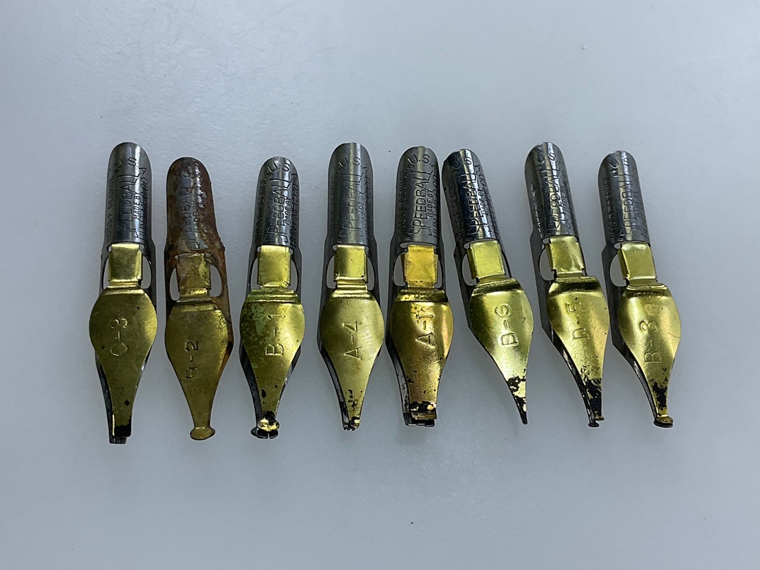 Vintage Lot of 8 Speedball Calligraphy Nibs as is Used - Etsy