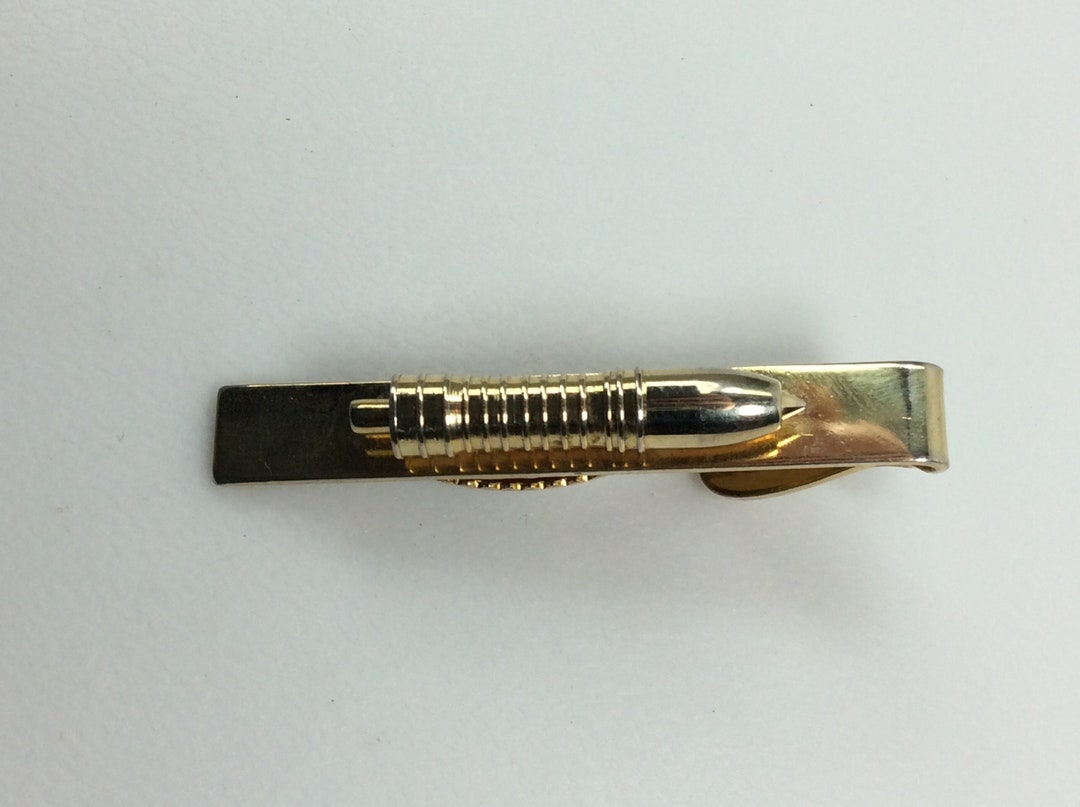 Vintage Tie Clip Gold Toned Spindle Design Used - Etsy