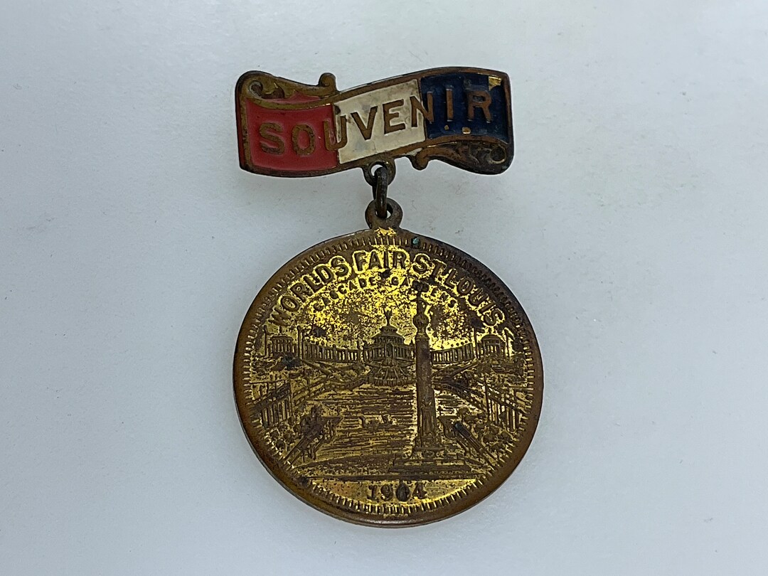 Vintage Souvenir Pin Gold Toned Worlds Fair St Louis 1904 Louisiana ...