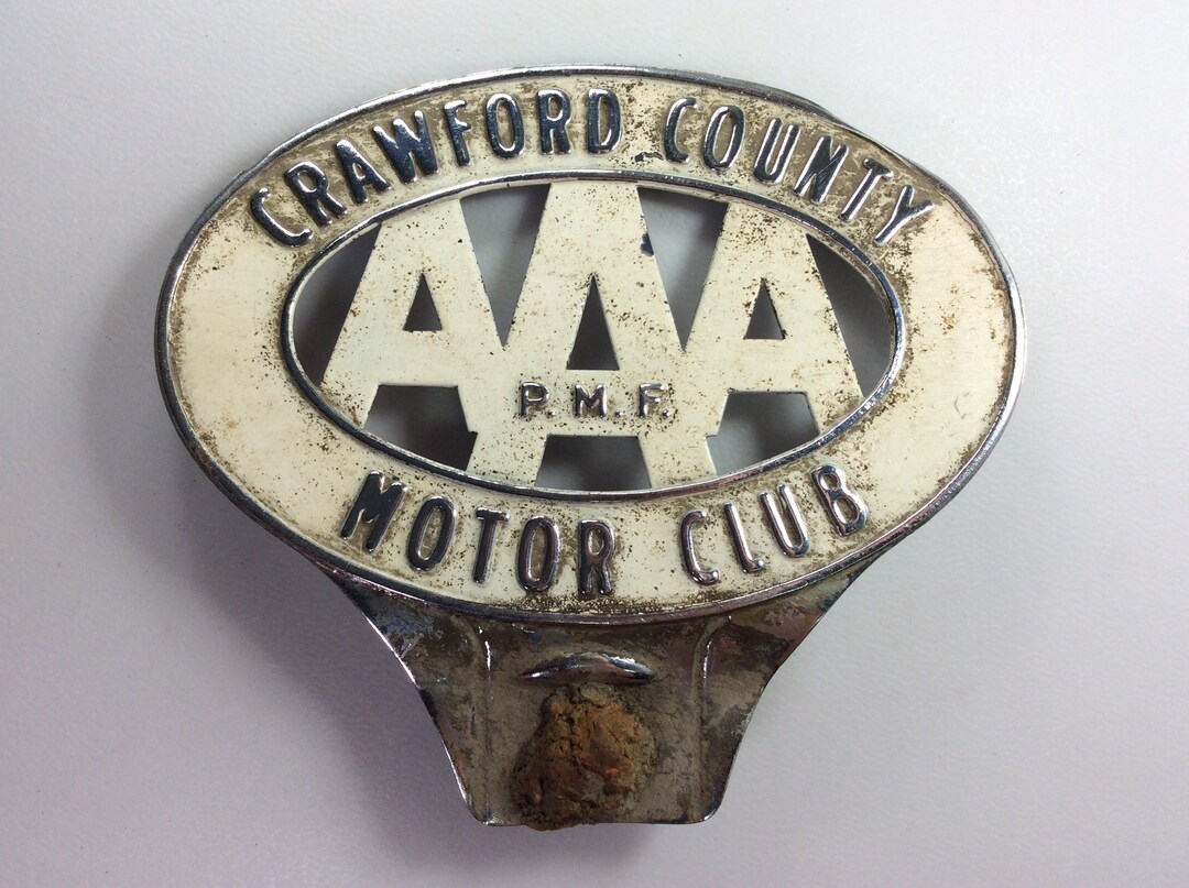 Vintage AAA Motor Club Vehicle Emblem Crawford County PMF - Etsy
