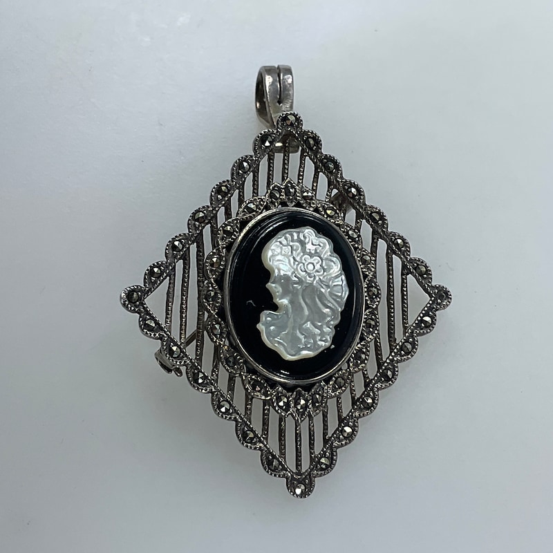 Cameo Pin With Diamond - Etsy