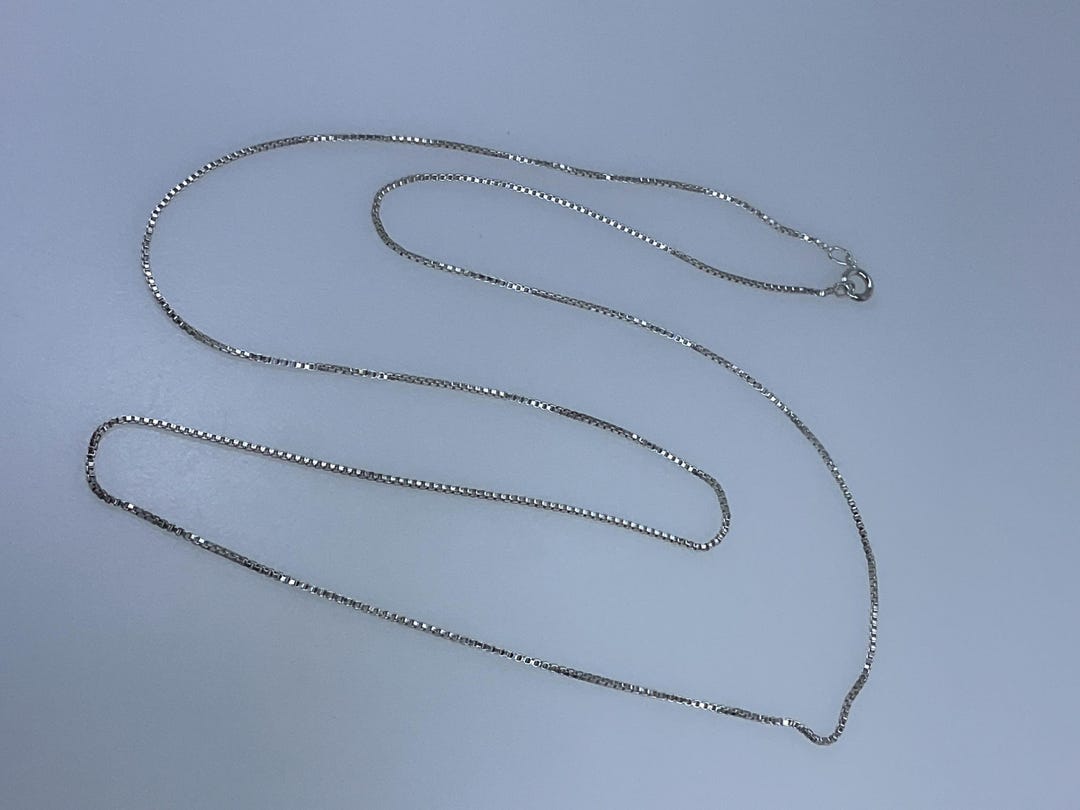 Vintage 24” Necklace Sterling Silver 925 Box Chain Used - Etsy
