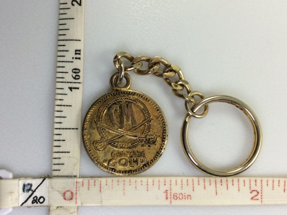 Vintage Keychain Gold Toned Round Captain Morgan Gold… - Gem