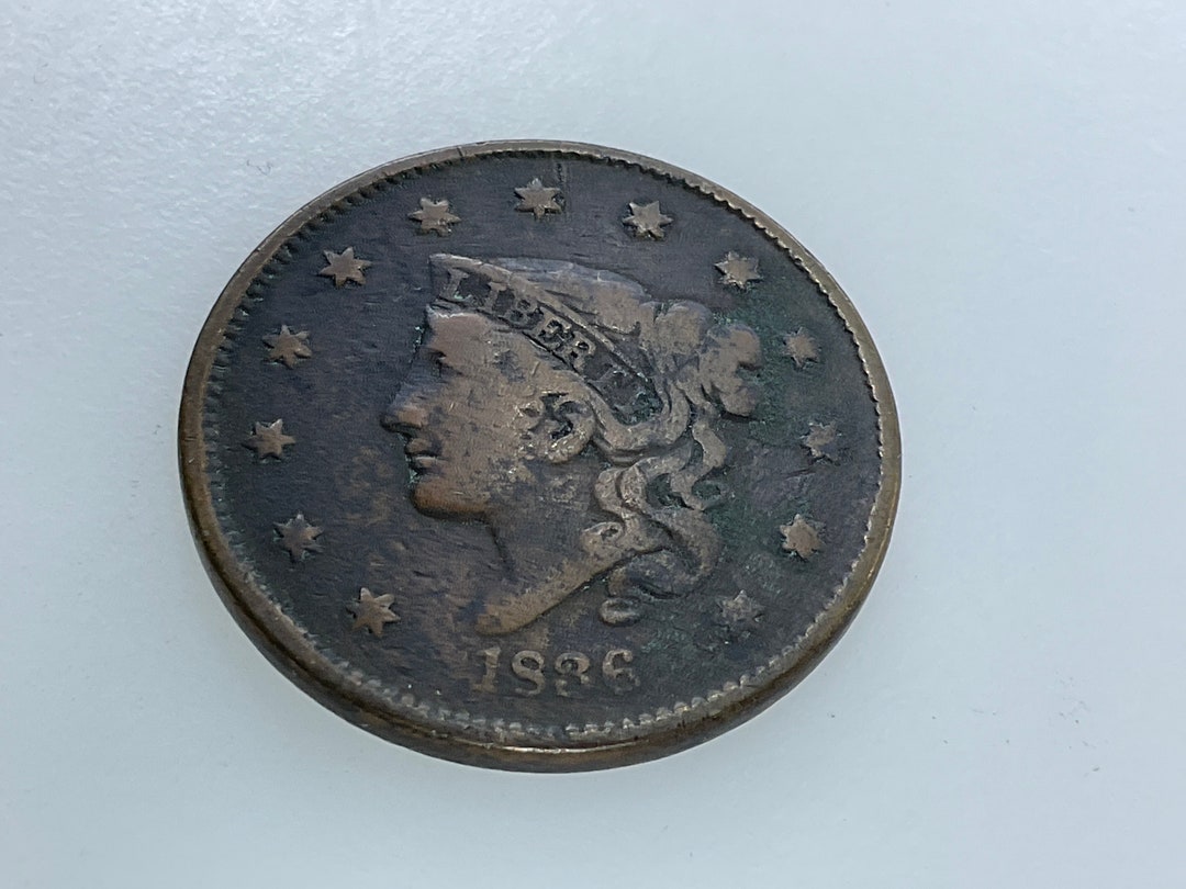 1836 US Large One Cent 13 Stars Coin Money Used - Etsy