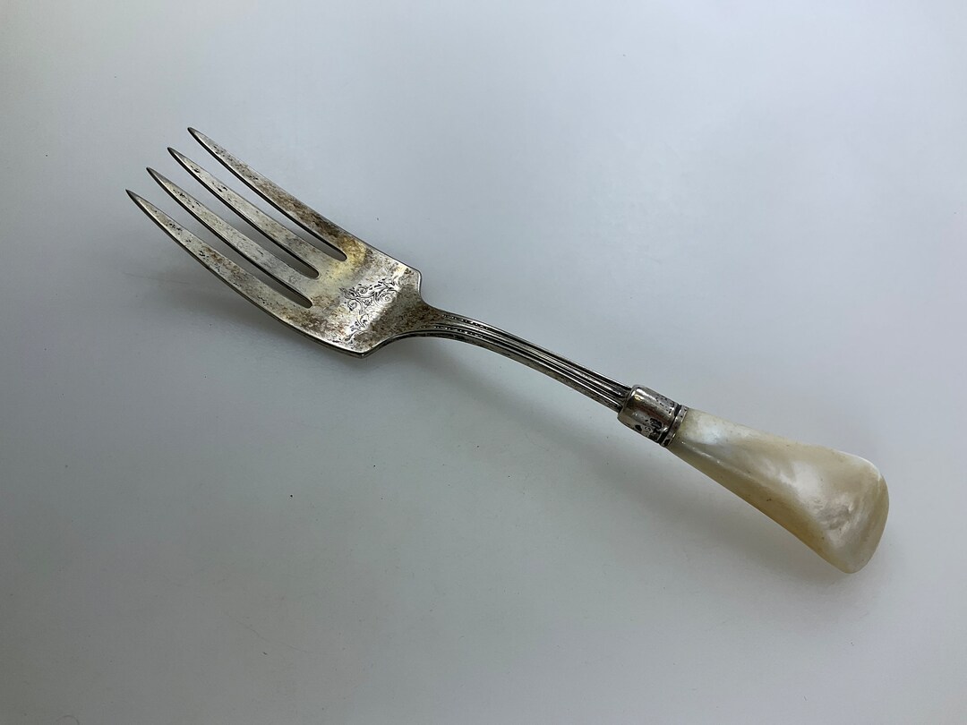 Vintage Silver Toned Fork With MOP Handle Needs Cleaned Used - Etsy