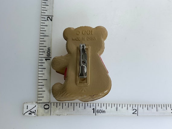 Vintage GGI Pin Brooch Valentine Teddy Bear With Enve… - Gem