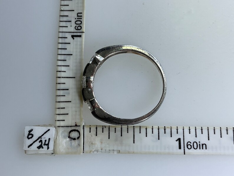 Vintage Ring Size 8.25 Sterling Silver 925 With Clear Stones Needs ...