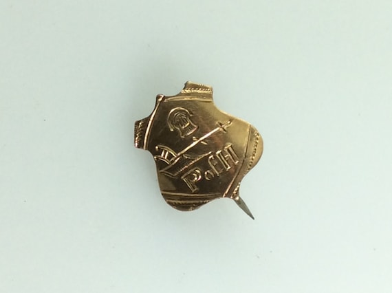Vintage Pin Gold Toned Shield Design With P of H Used | Etsy